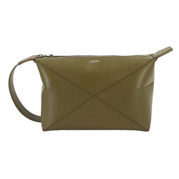 Loewe | Bags | Loewe Puzzle Fold Wash Hand Clutch Bag In Olive Leather ...